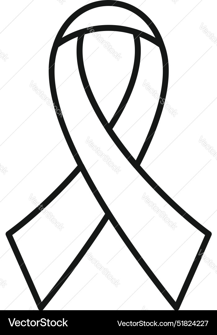 Black outline awareness ribbon supporting Vector Image
