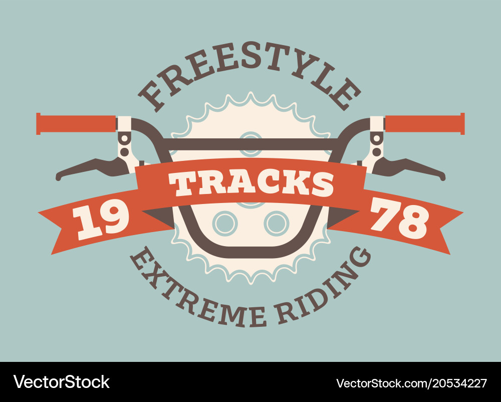 Bmx handlebars sticker Royalty Free Vector Image