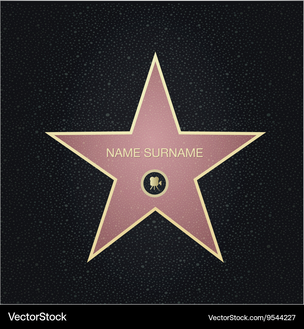 Fame star with place for nametop view Royalty Free Vector