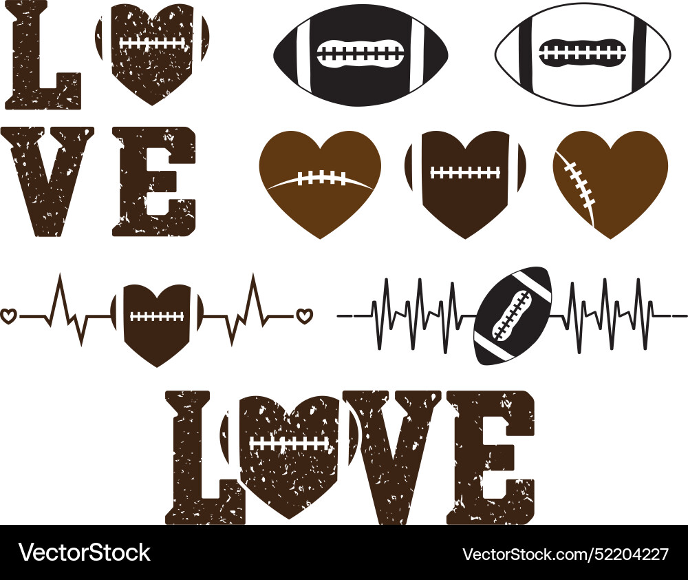 Football bundle american Royalty Free Vector Image