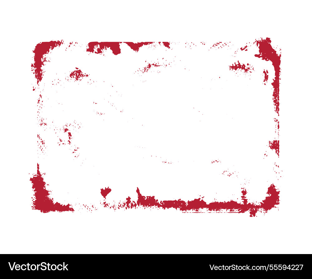 Grunge red paintbrush strokes frame messy Vector Image