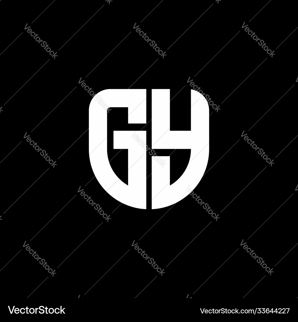 Gy logo monogram with circular shape shield Vector Image