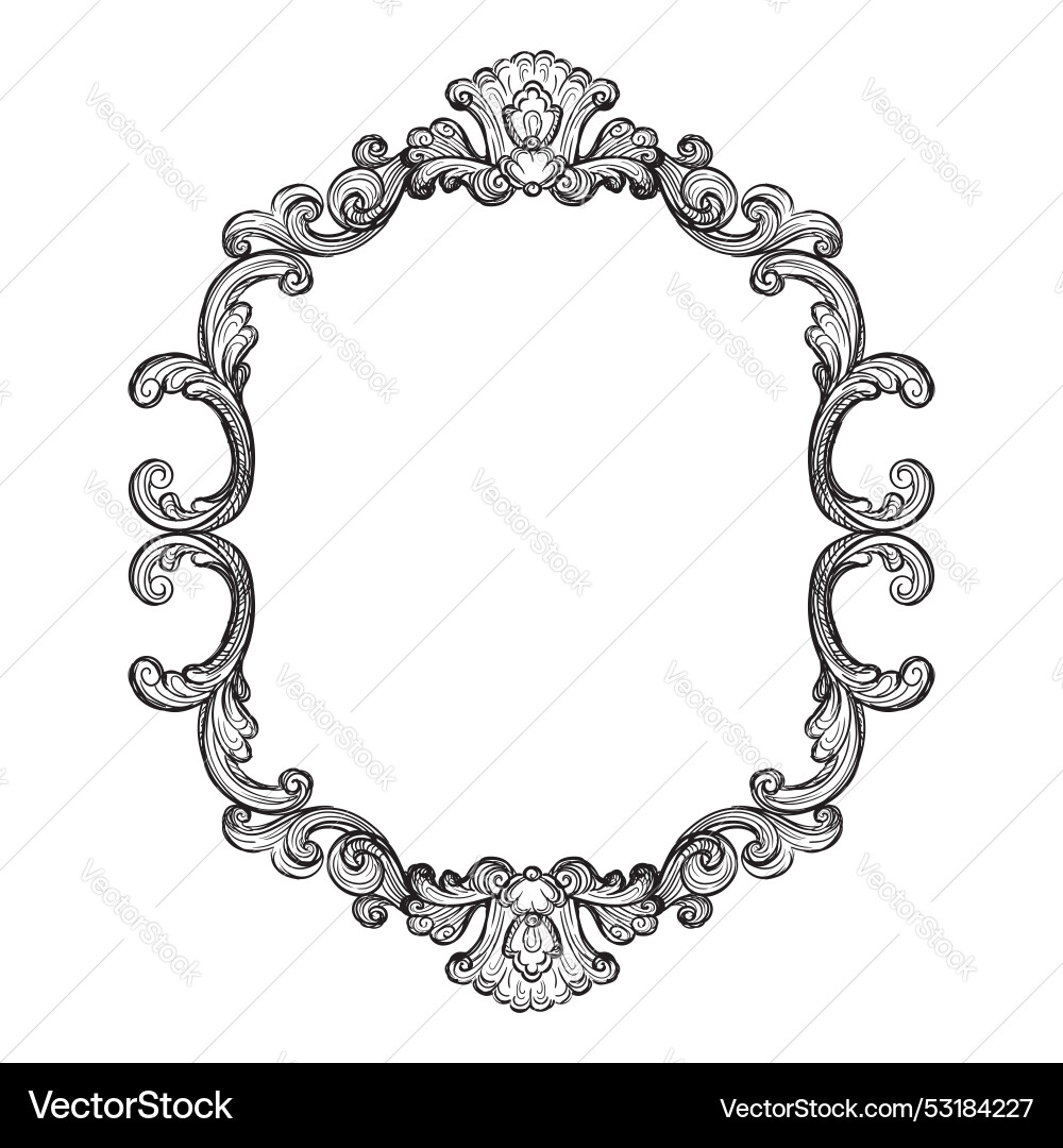 Hand drawing vintage frame baroque style Vector Image