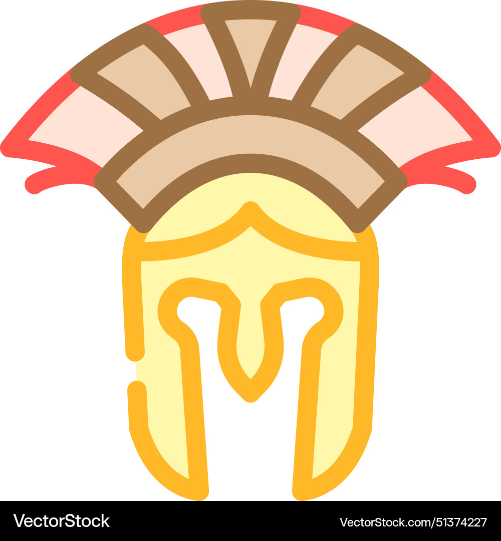 Helmet ancient soldier color icon Royalty Free Vector Image
