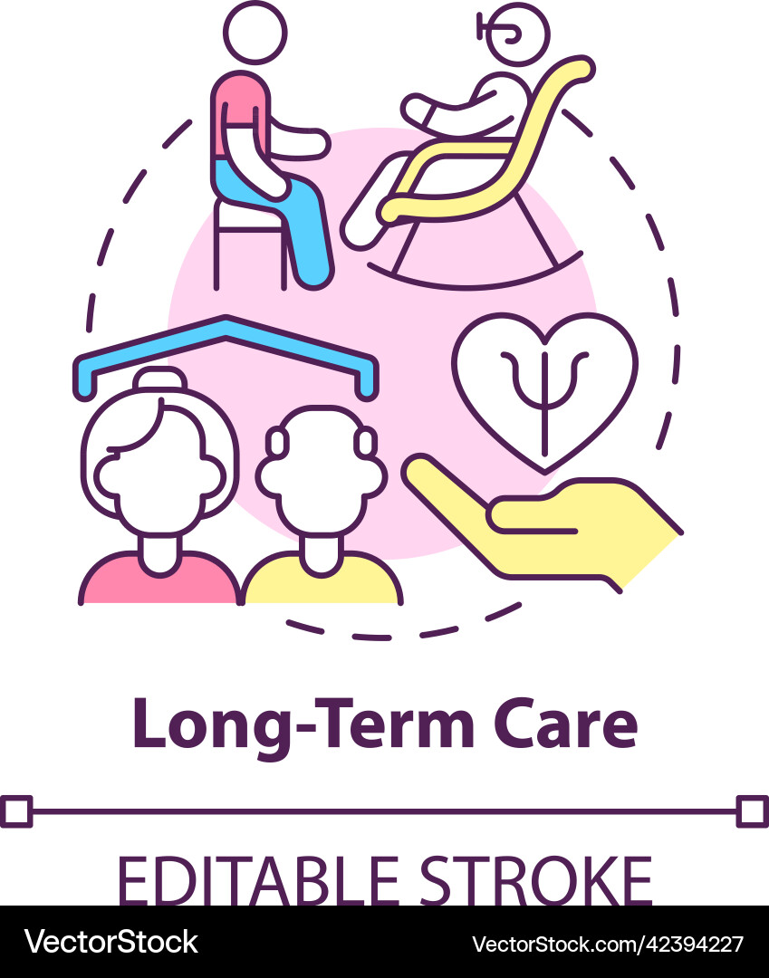 Long term care concept icon Royalty Free Vector Image