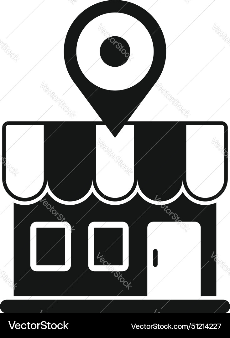 Market locator icon simple local front Royalty Free Vector