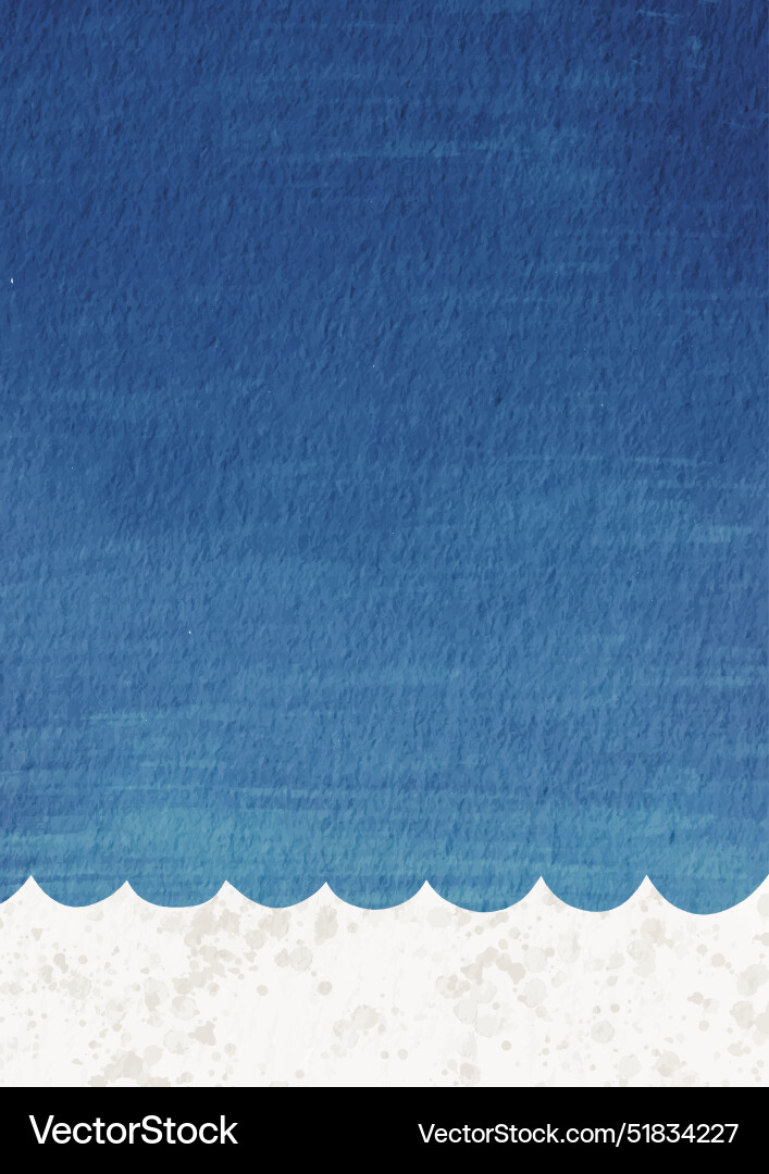 Ocean wave and sand beach background on paper Vector Image