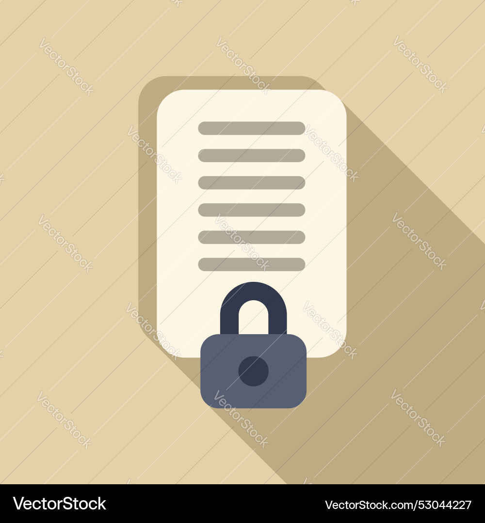 Padlock protecting confidential document file Vector Image