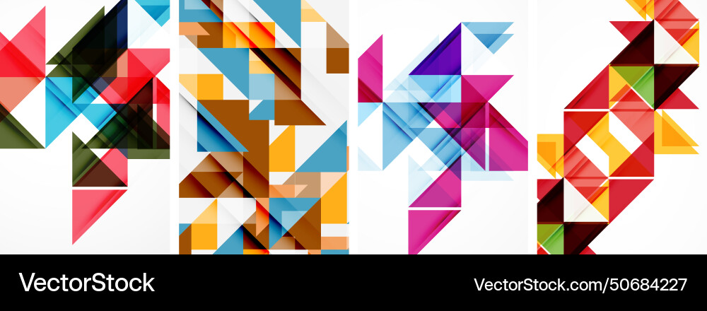 Set of abstract random triangle composition Vector Image