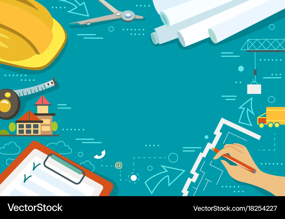 Working table architect Royalty Free Vector Image