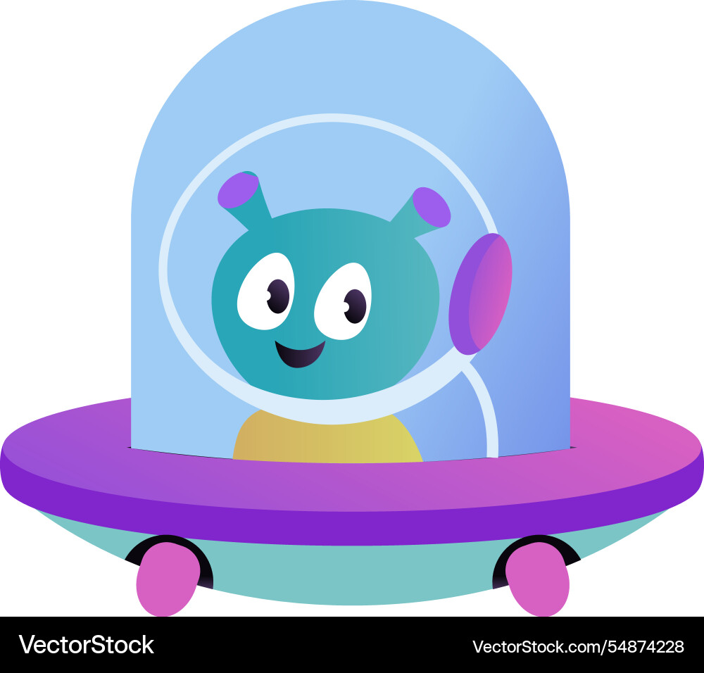 Alien in space ship Royalty Free Vector Image - VectorStock