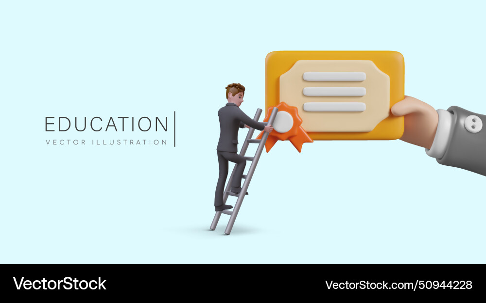 Concept of education development realistic man Vector Image