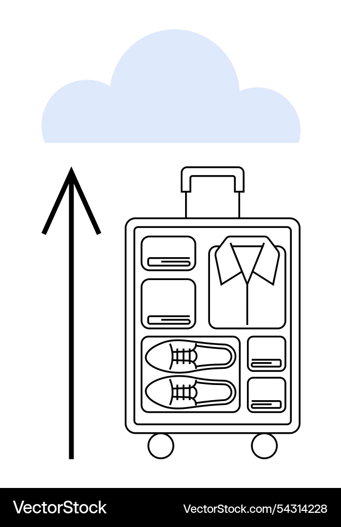 Efficient packing of a travel suitcase Royalty Free Vector