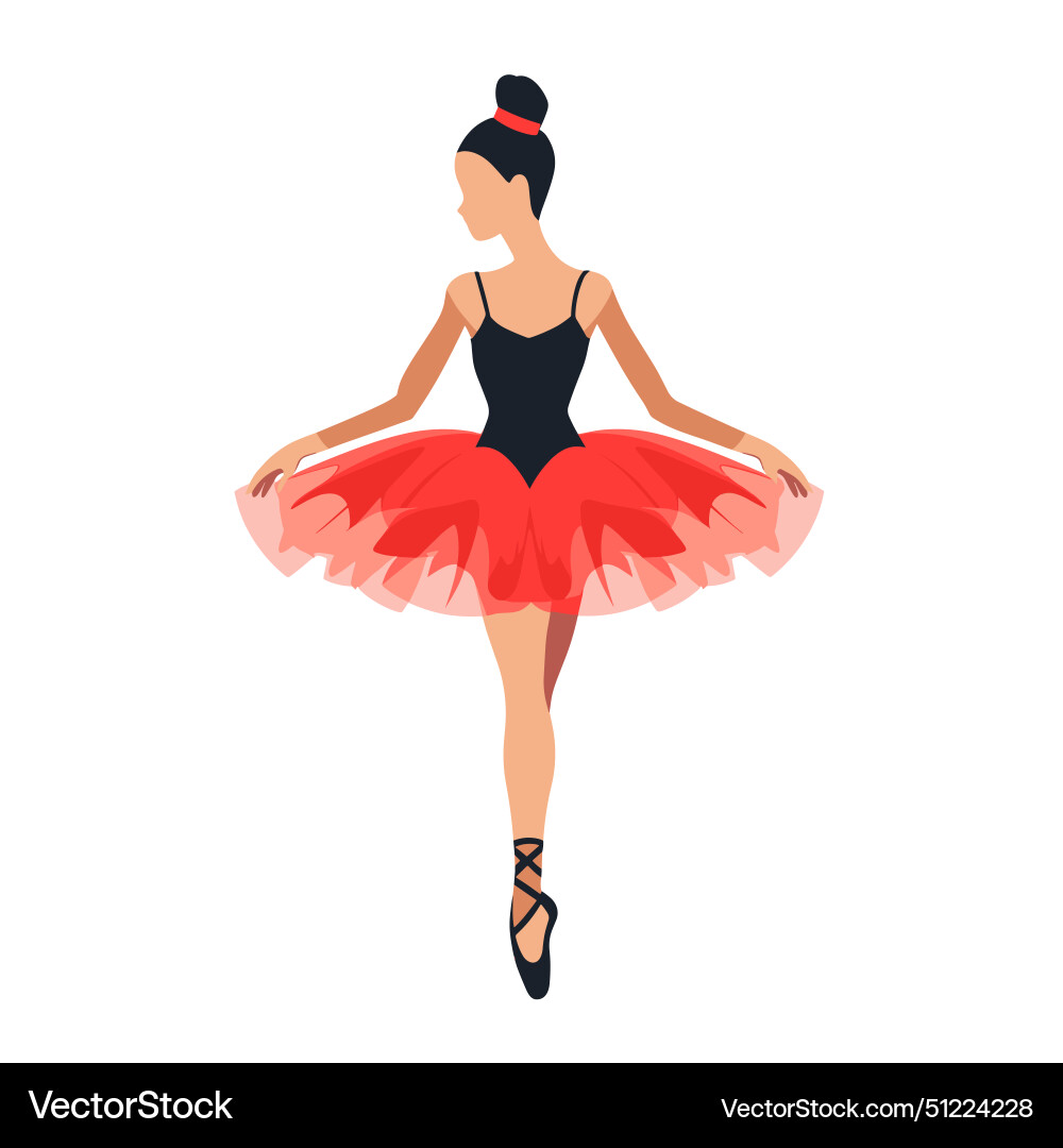 Female ballet dancer performing en pointe black Vector Image