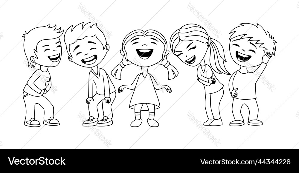 Group of laughing children Royalty Free Vector Image