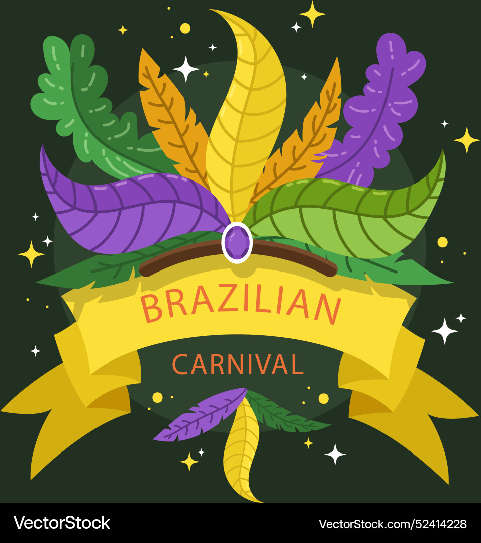 Hand drawn brazilian carnival Royalty Free Vector Image