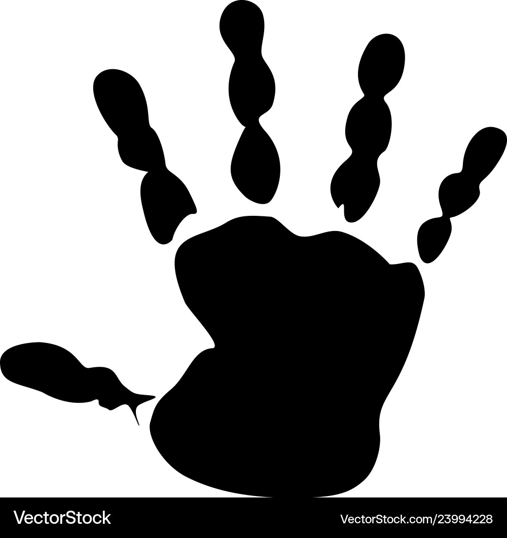 Hand print icon draw on white background Vector Image