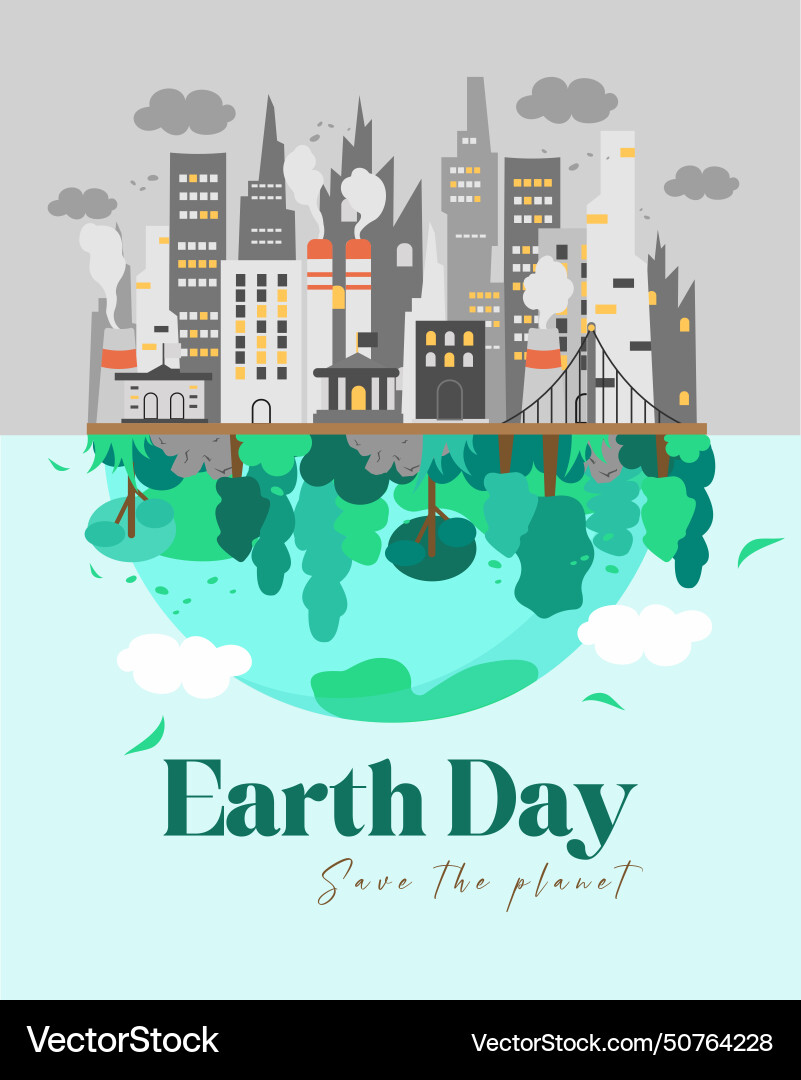 Happy earth day ecology concept design Royalty Free Vector