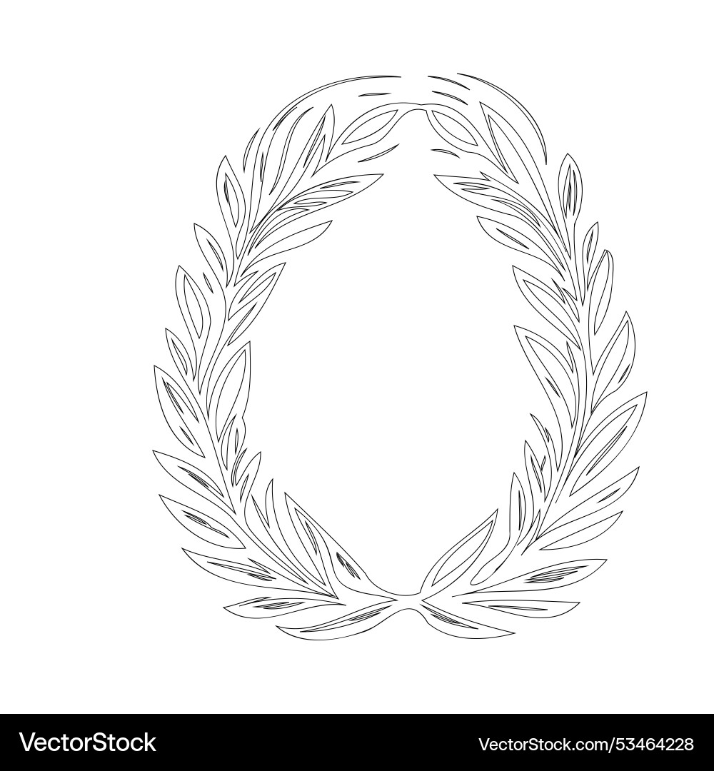 Laurel wreath outline sketch Royalty Free Vector Image