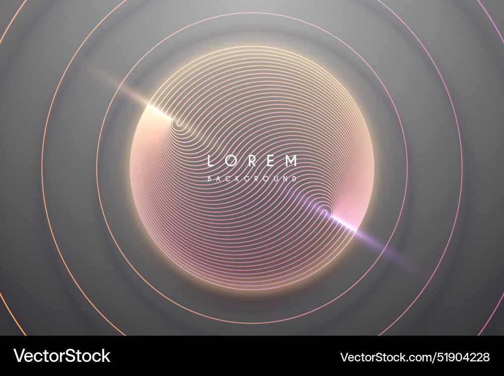 Neon glow circle lines on gray background Vector Image