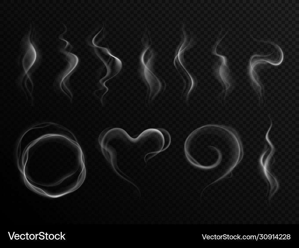 Realistic steam effect heart shaped smoke air Vector Image