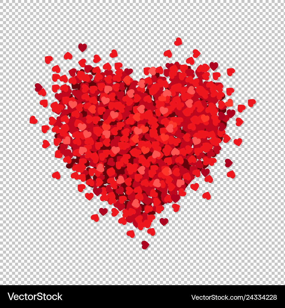 Red heart isolated transparent background Vector Image