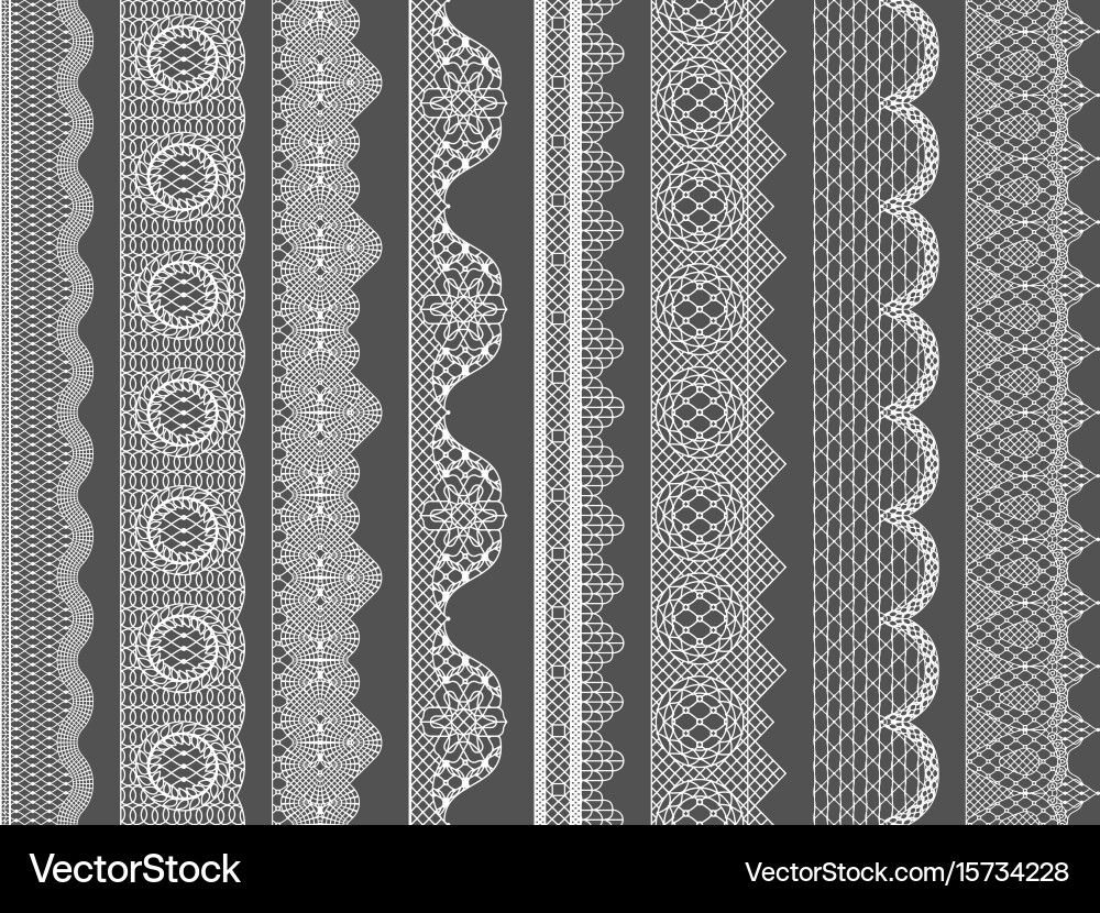Seamless lace ribbon borders Royalty Free Vector Image