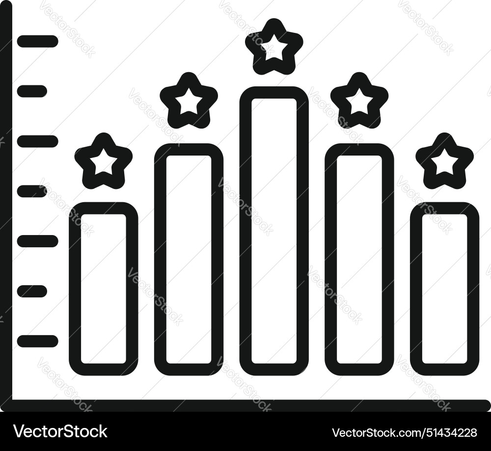 Star rating bar chart icon Royalty Free Vector Image