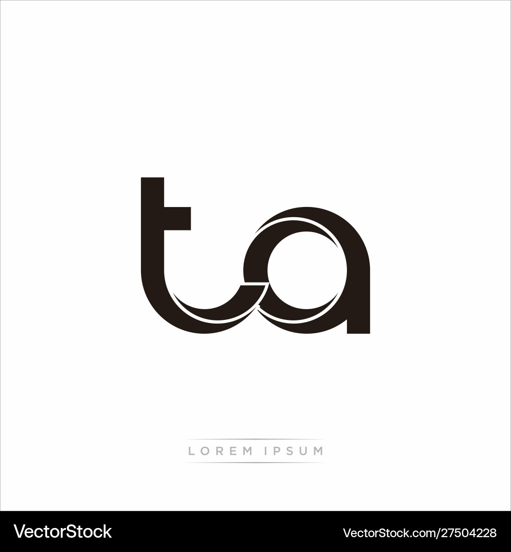 Ta initial letter split lowercase modern monogram Vector Image