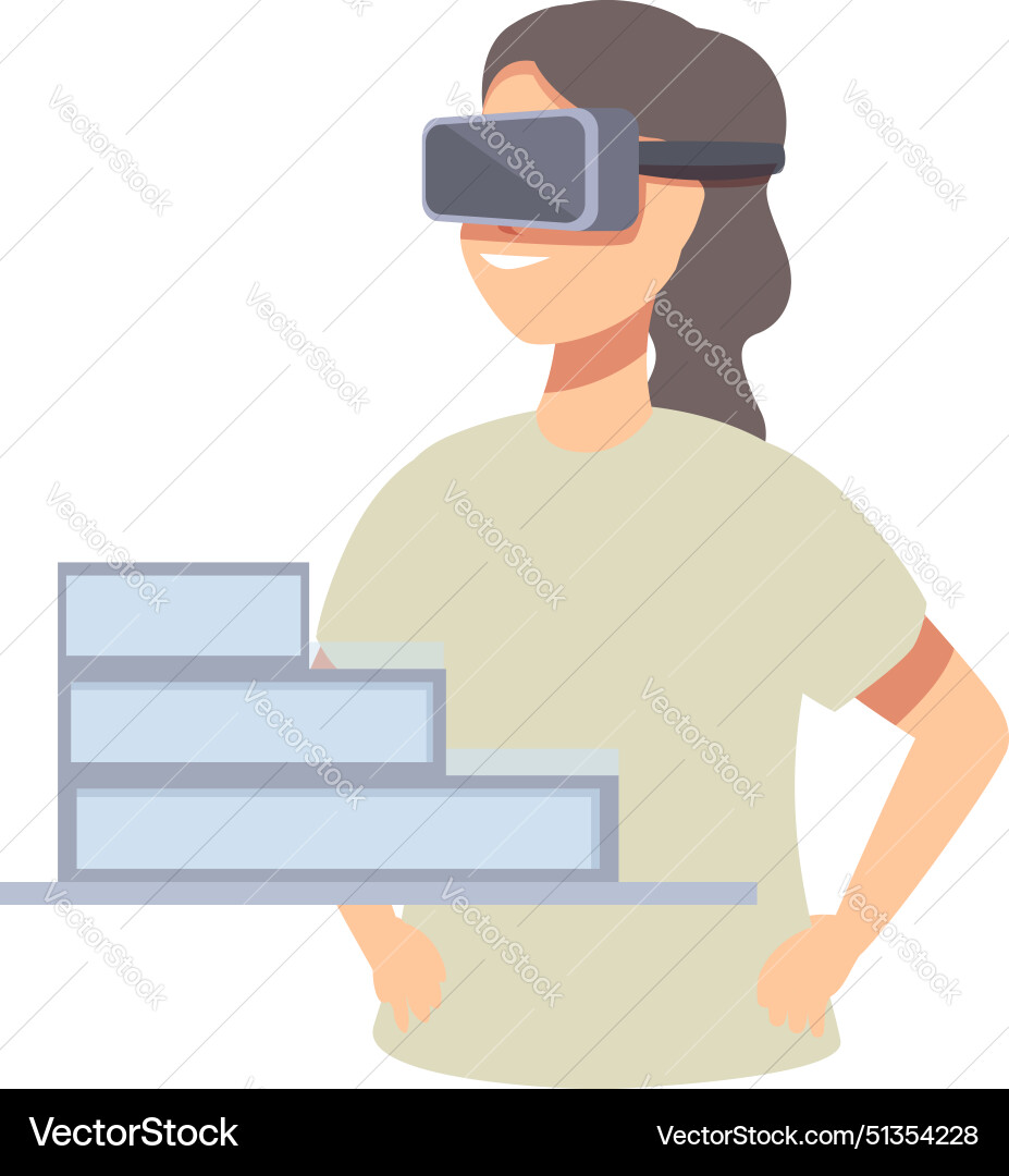 Woman experiencing virtual reality technology Vector Image