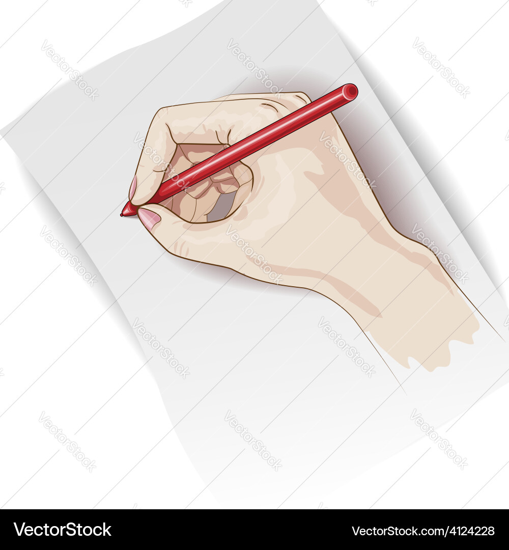 Writing hand Royalty Free Vector Image - VectorStock