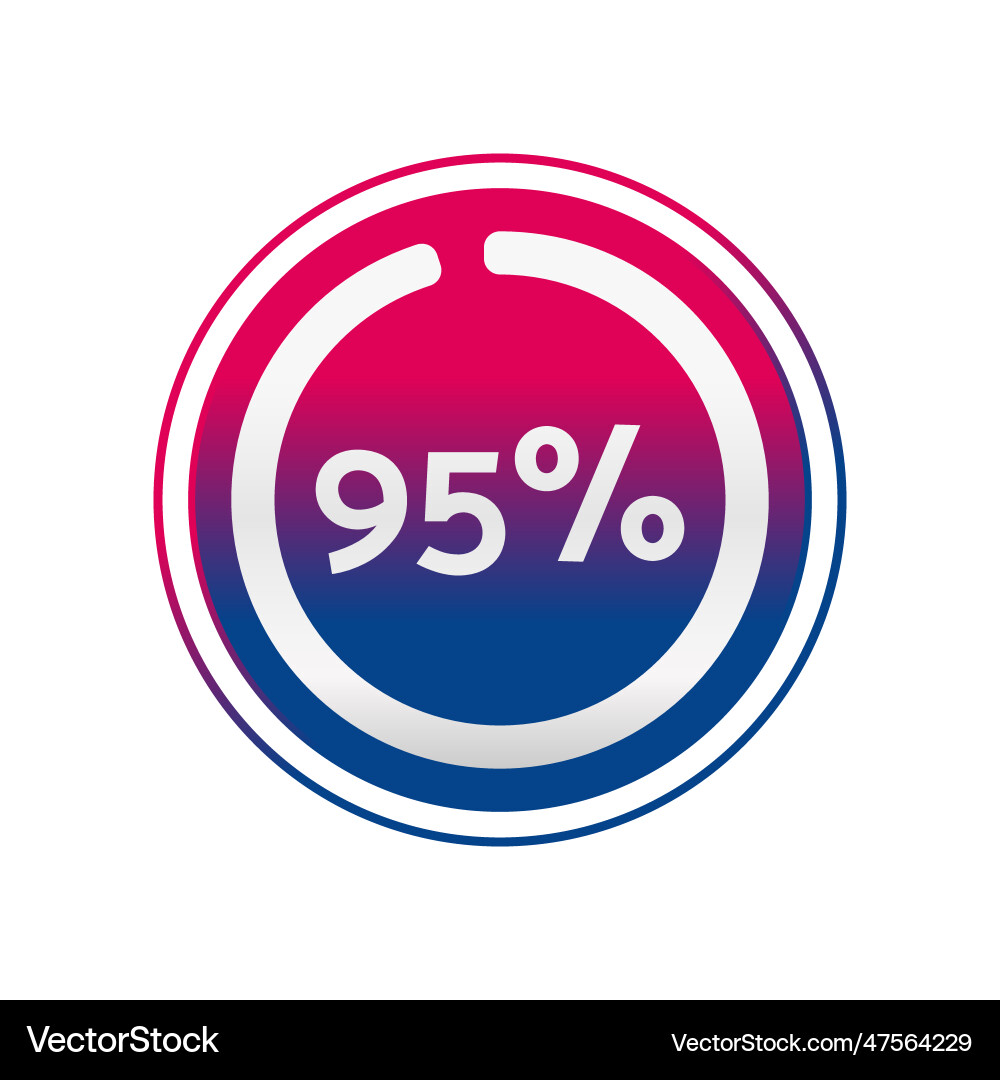 95 Percent Circle Chart Isolated Symbol Royalty Free Vector