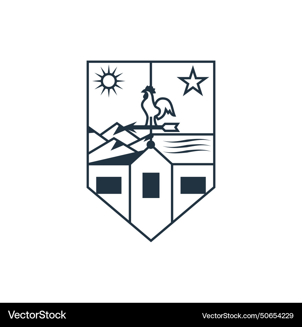 Chicken wind direction logo Royalty Free Vector Image