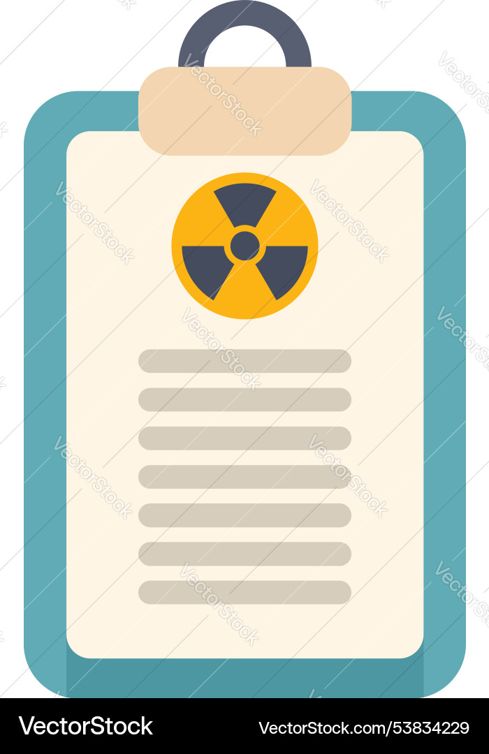 Clipboard showing radioactive contamination Vector Image