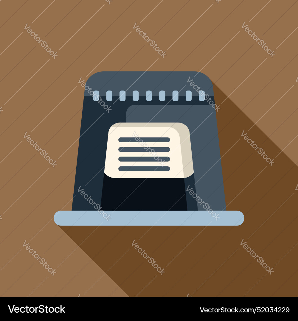 Coffee pod with blank label sitting on countertop Vector Image