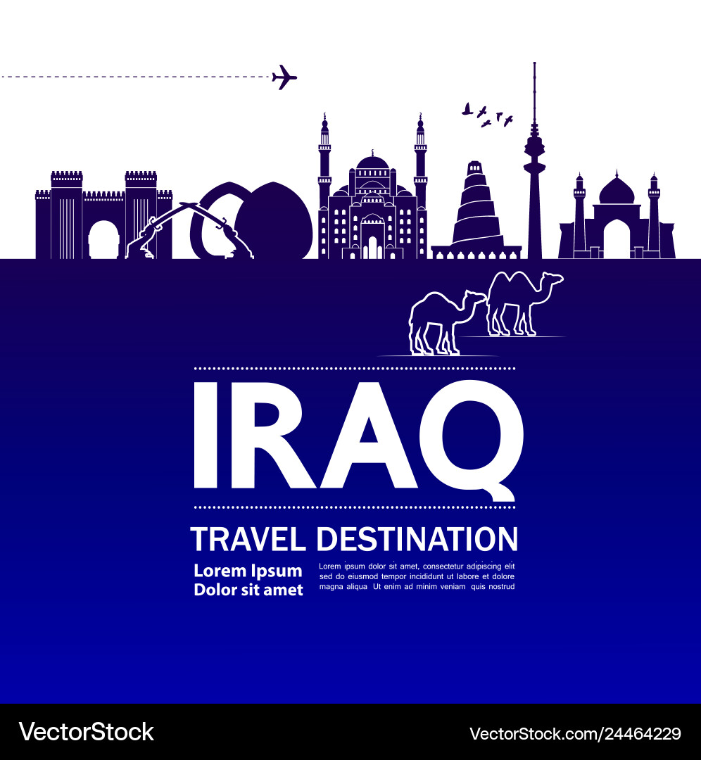 Iraq travel destination Royalty Free Vector Image