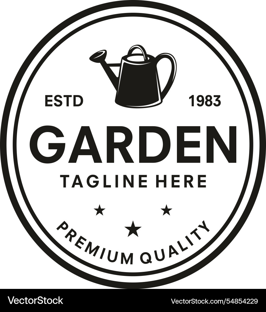 Plant watering logo template design Royalty Free Vector