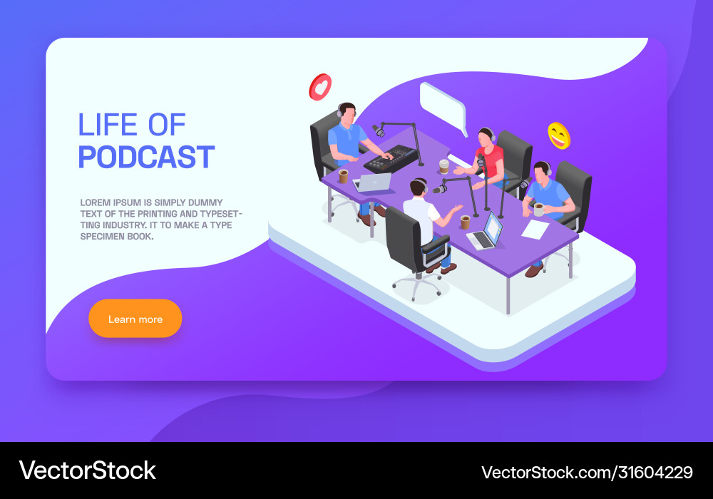 Radio studio poster Royalty Free Vector Image - VectorStock