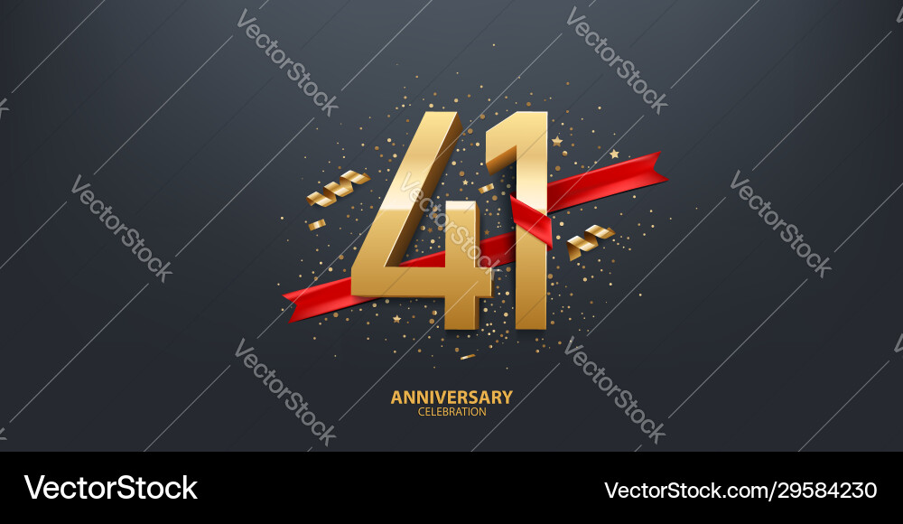 41st year anniversary background Royalty Free Vector Image