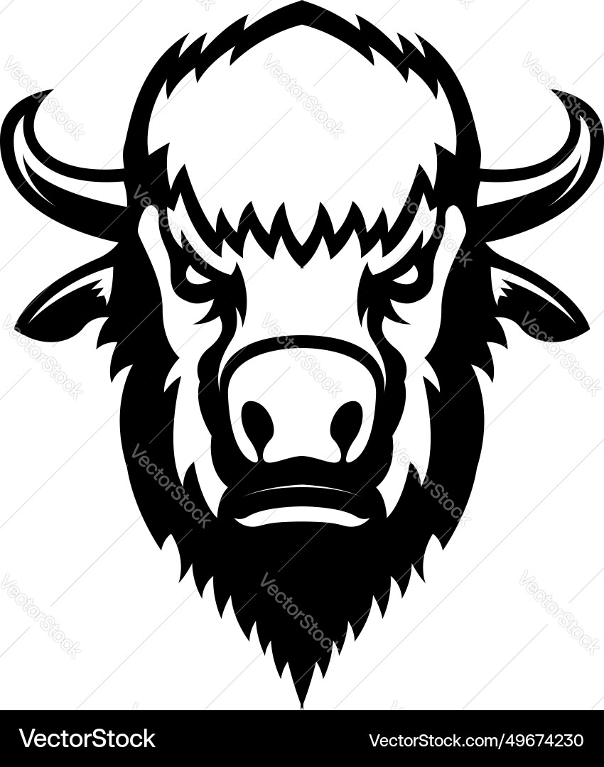 Angry bison head american buffalo mascot Vector Image