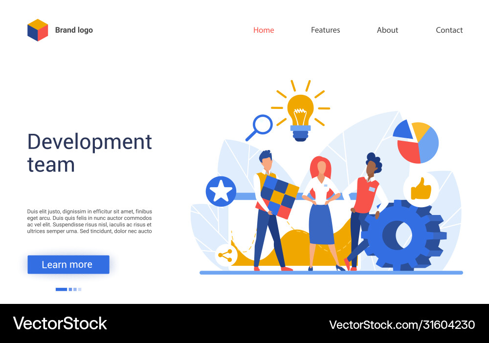 Development teamwork creative Royalty Free Vector Image