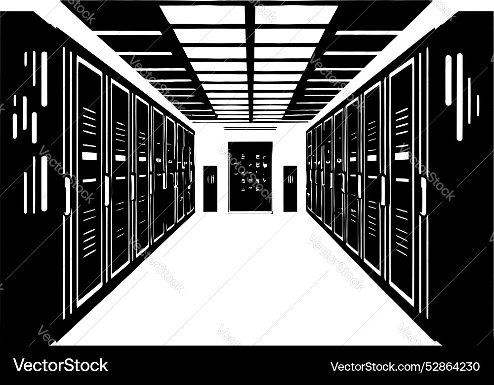 Information oasis server farm design digital Vector Image