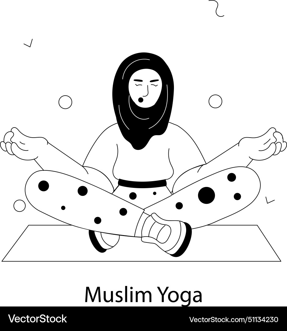 Muslim yoga Royalty Free Vector Image - VectorStock