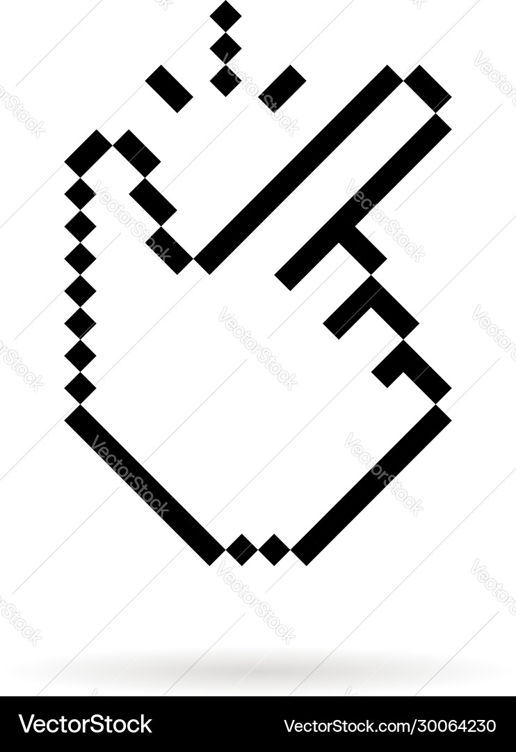 Pixel art snap finger like easy icon Royalty Free Vector