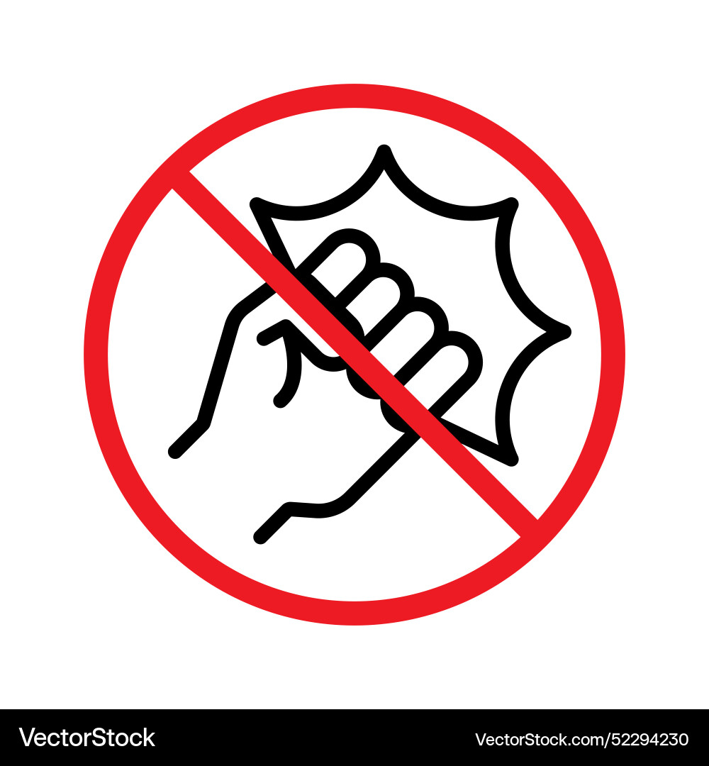 Stop violence icon linear logo mark in black Vector Image