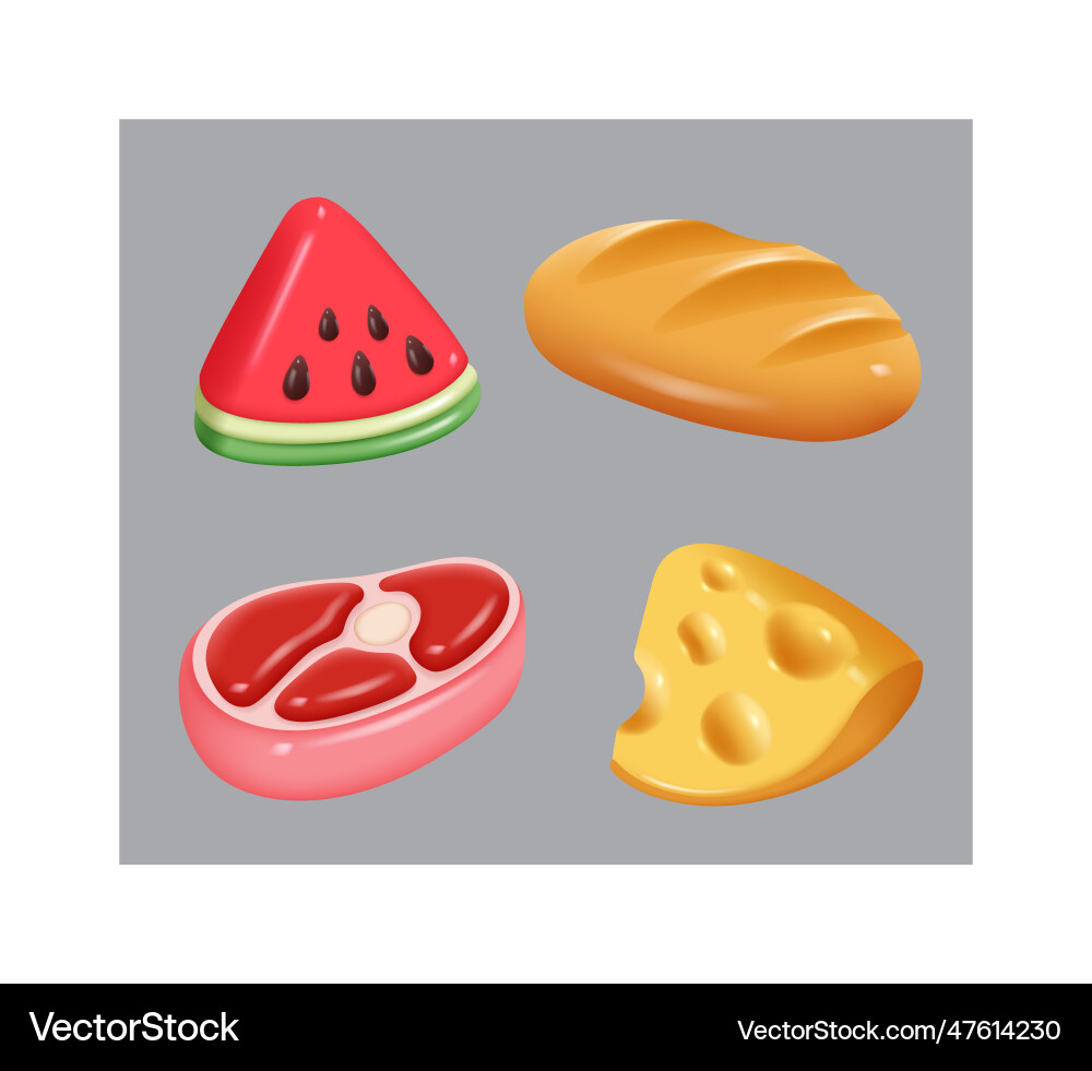 Stylized Food Plasticine Royalty Free Vector Image