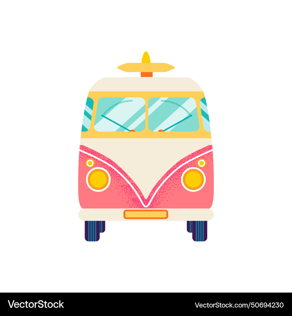 Surf van front view isolated Royalty Free Vector Image