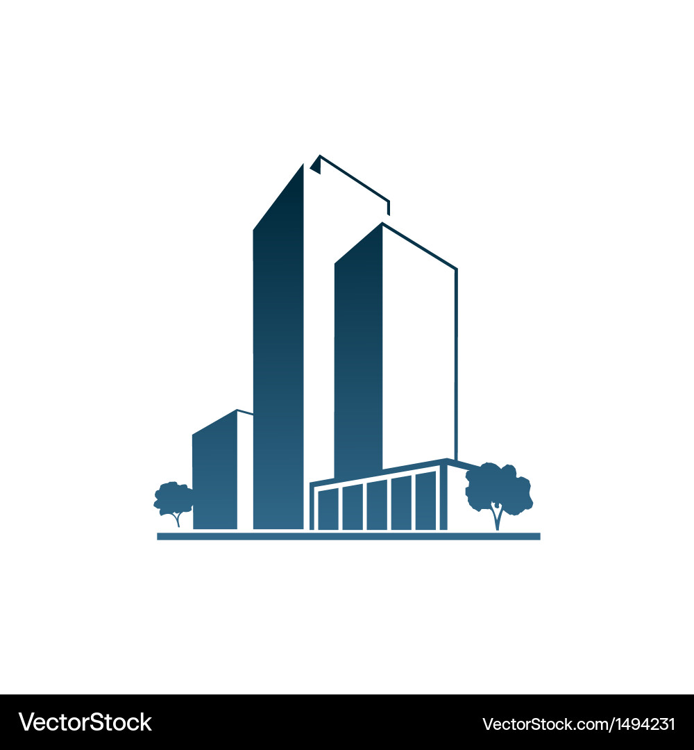 Blue apartments over white background Royalty Free Vector