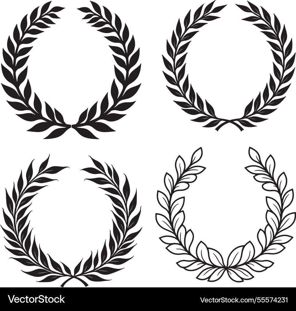 Circular laurel foliate icon Royalty Free Vector Image