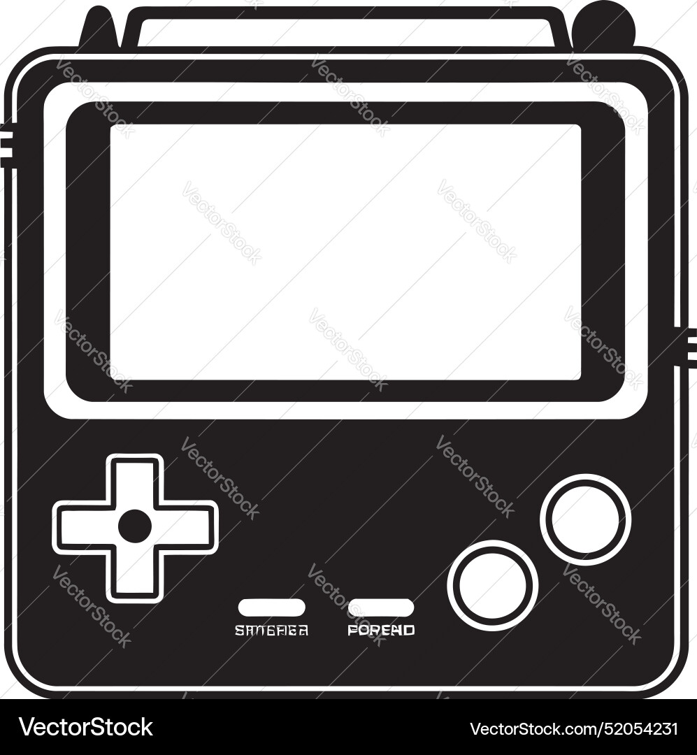 Classic game console emblem portable retro Vector Image